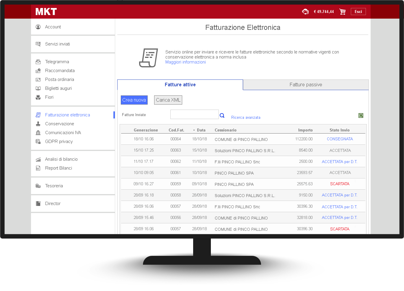 Fatturazione Elettronica servizio online Invia e Ricevi